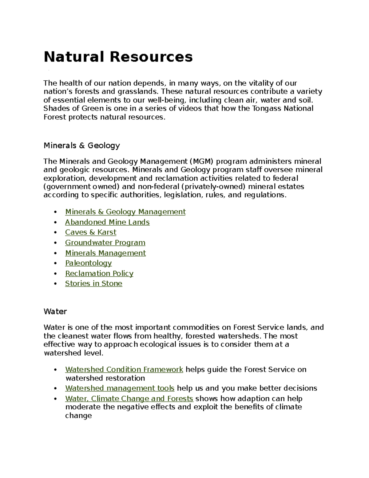 Natural Resources - notes - ENVS 1085 - Studocu