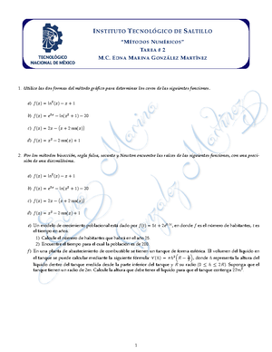 U1-Introducción MN - Trabajos U1 - CAP ́ITULO 1 Introducci ́on a los m ...