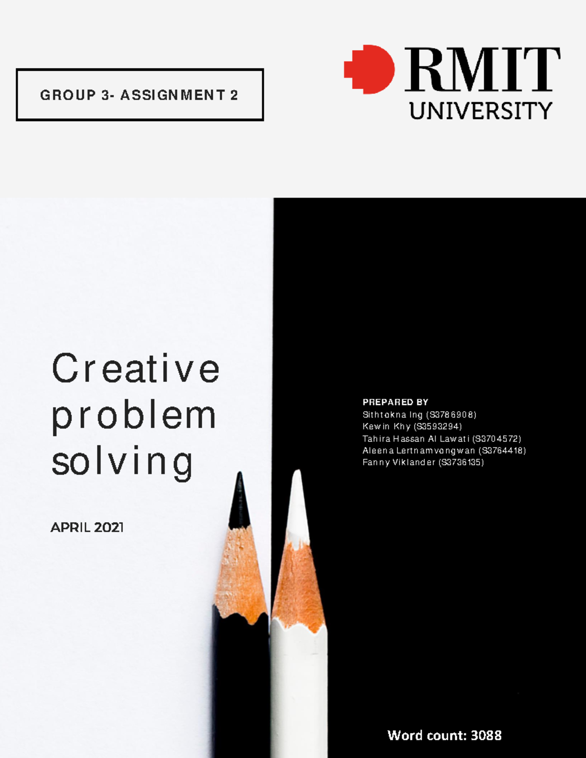 Creativity, Innovation & Design thinking Group 2 Ass2 creative problem ...