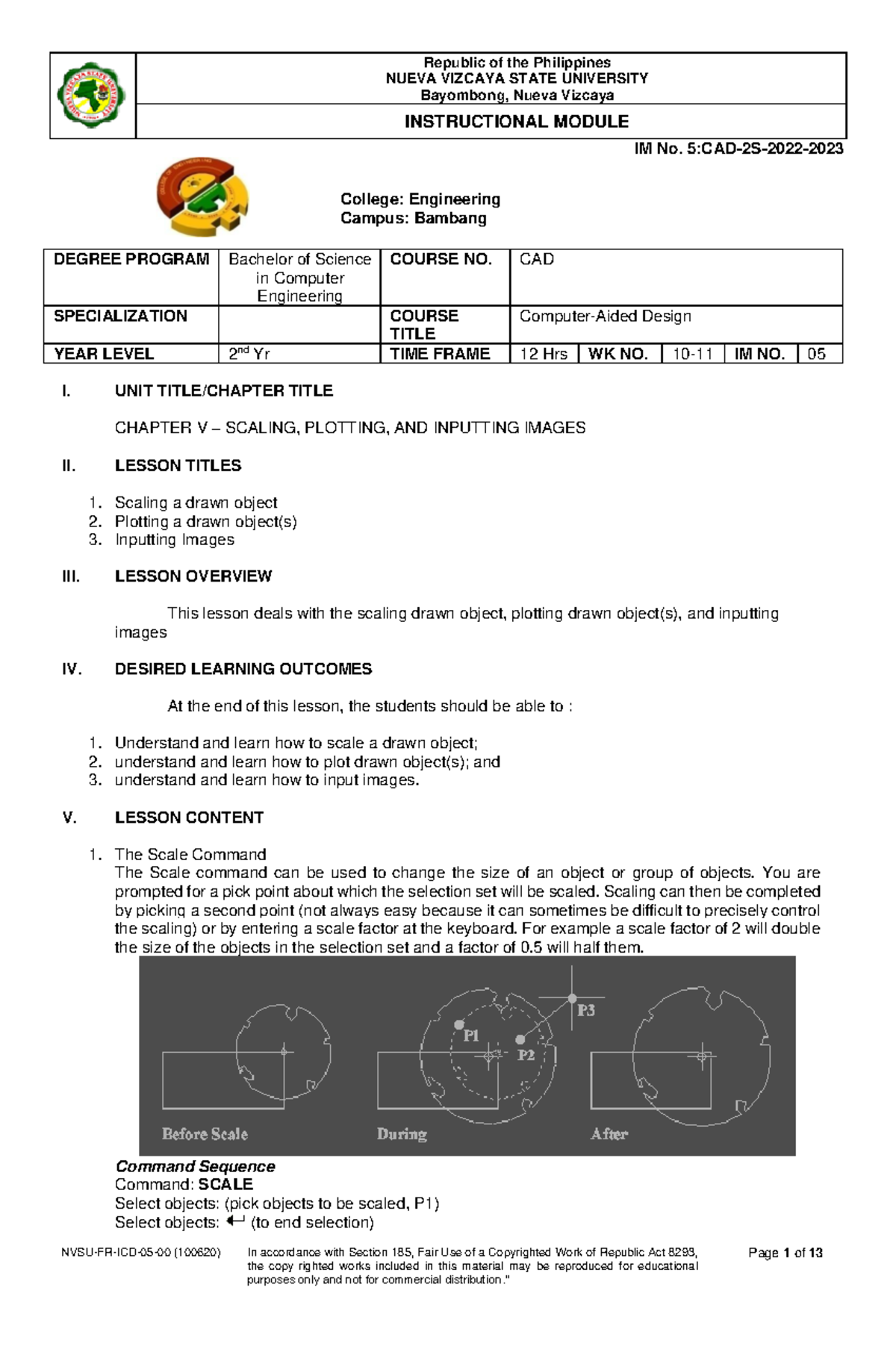 Module CAD Chapter 5 - Practice materials - NUEVA VIZCAYA STATE ...