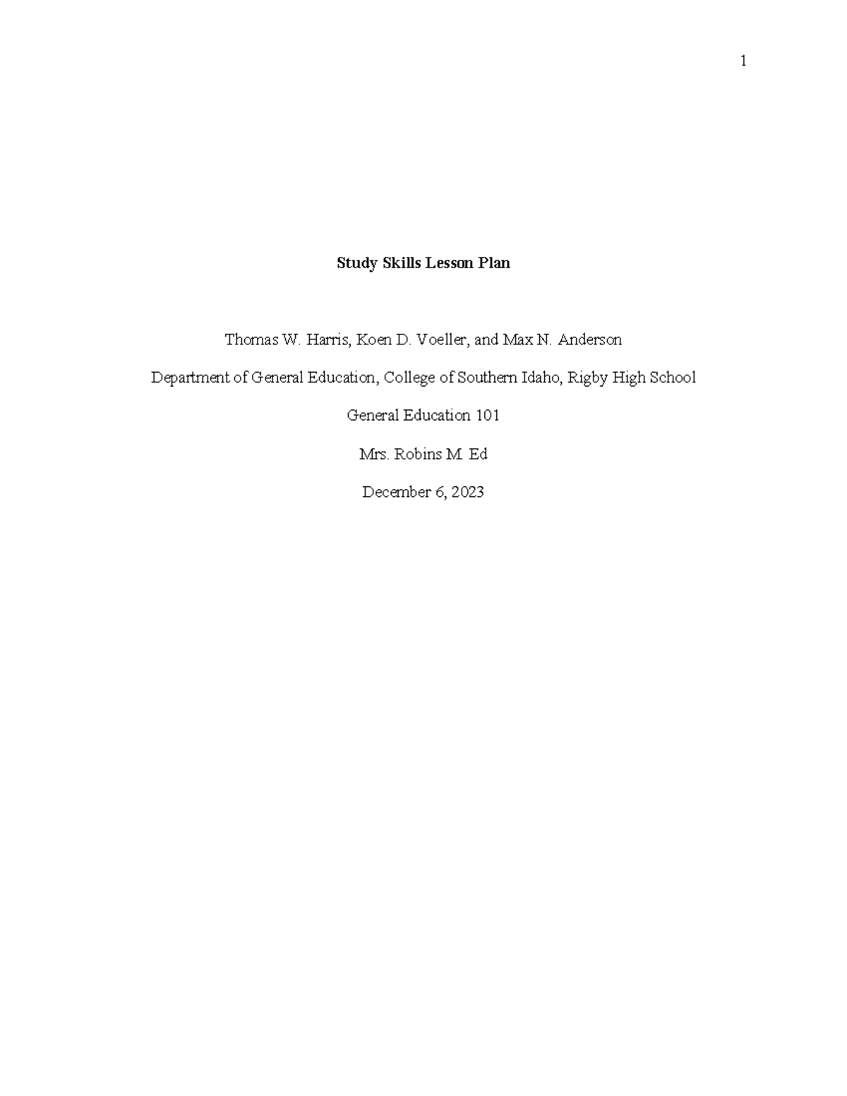 Study Skills Lesson Plan Study Skills Lesson Plan Thomas W Harris study-skills-lesson-plan-study-skills-lesson-plan-thomas-w-harris
