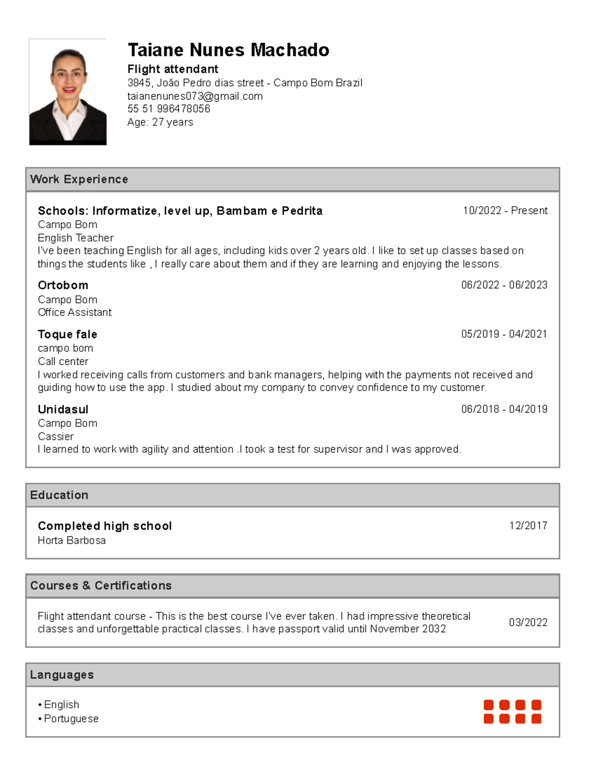 Resume - Taiane - zzzzzzzzzzzzzzzzzzzzzzzzzzzzzz - Taiane Nunes Machado ...
