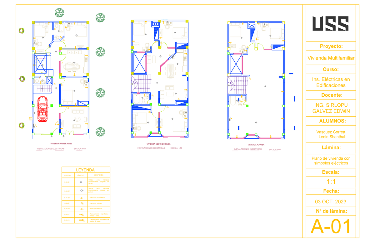 PA1 Presentación de plano de vivienda con simbolos electricos (1 ...