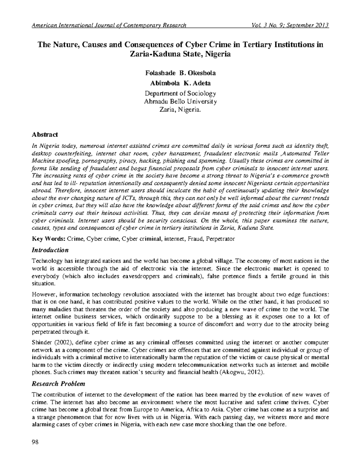 12 - none - American International Journal of Contemporary Research Vol. 3 No. 9 ; September ...