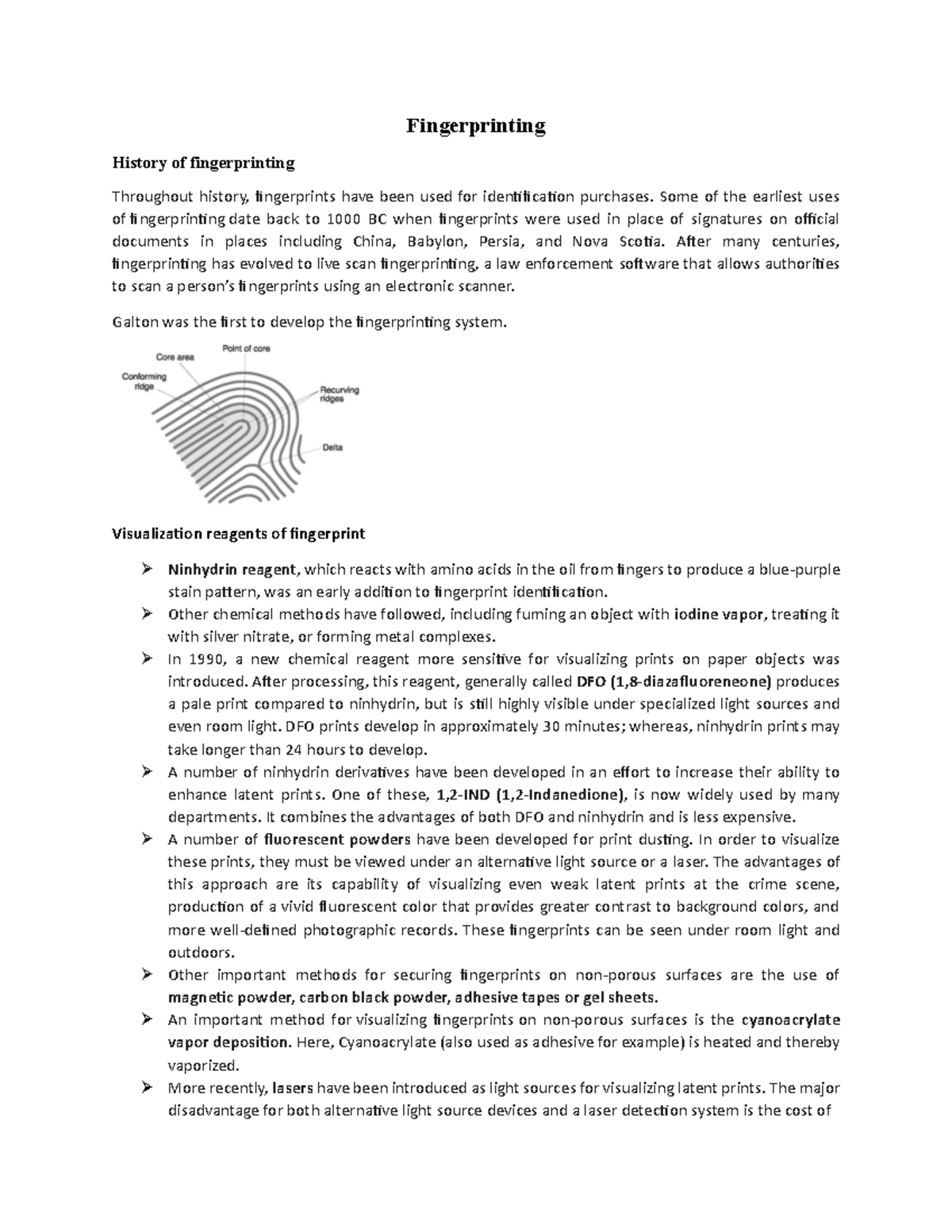 Fingerprinting - A simple notes to under the basic of the given topic ...