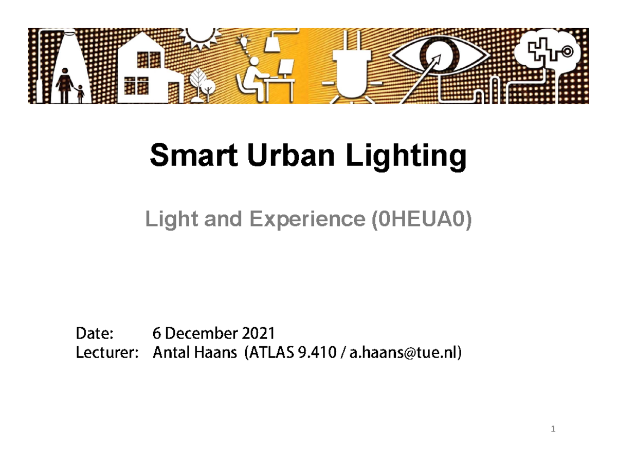 Slides Smart Urban Lighting Part I - Smart Urban Lighting Light and ...