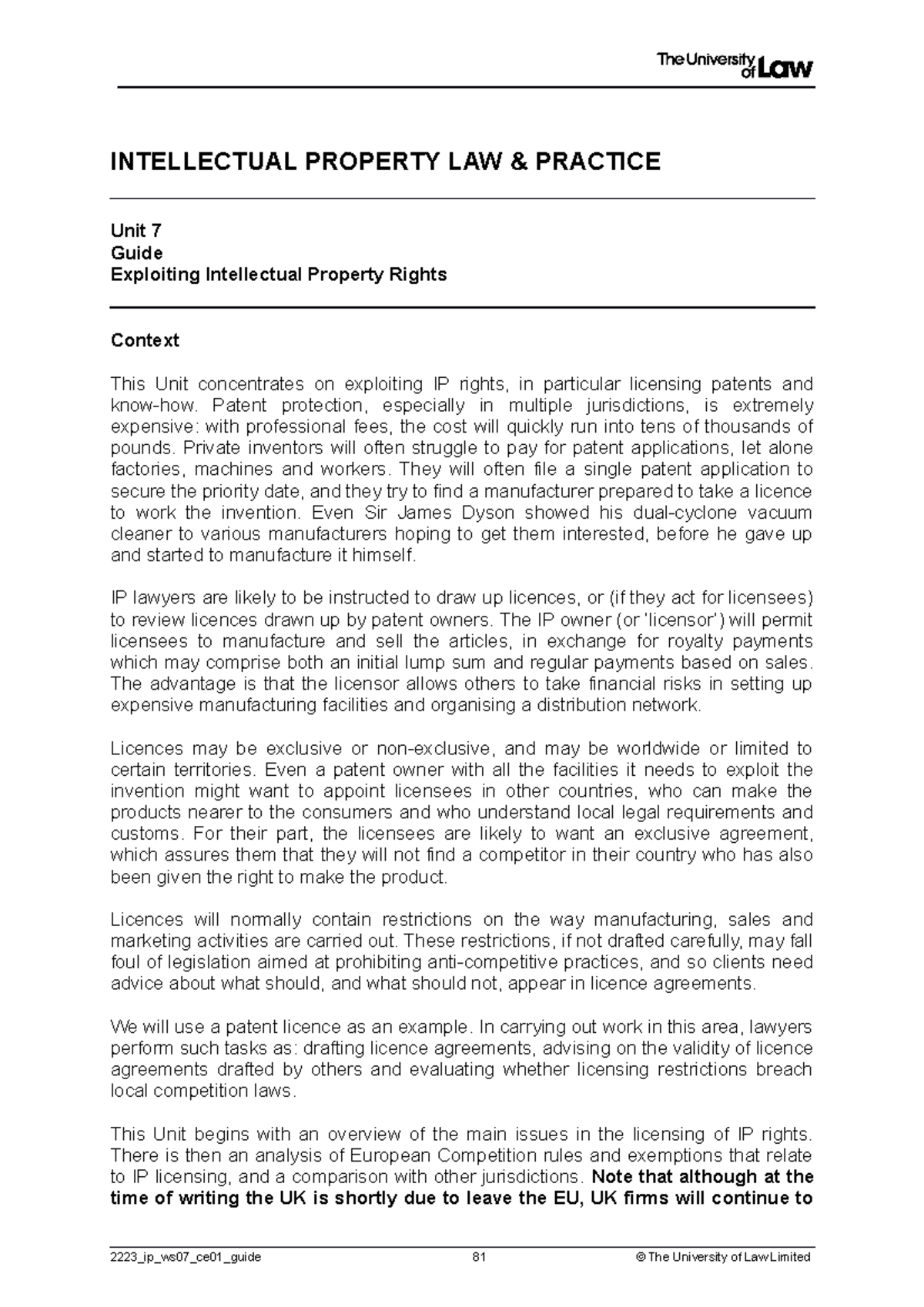 7. Exploiting Intellectual Property Rights - Guide - INTELLECTUAL ...