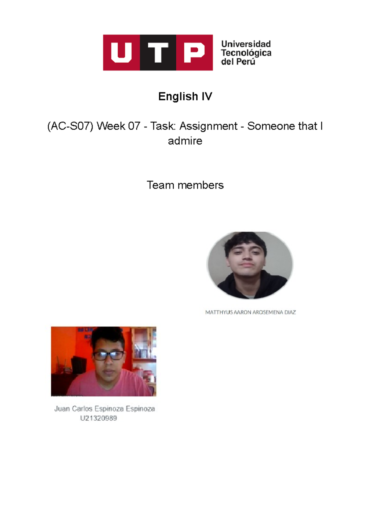 (AC-S07) Week 07 - Task Assignment - Someone that I admire - He ...