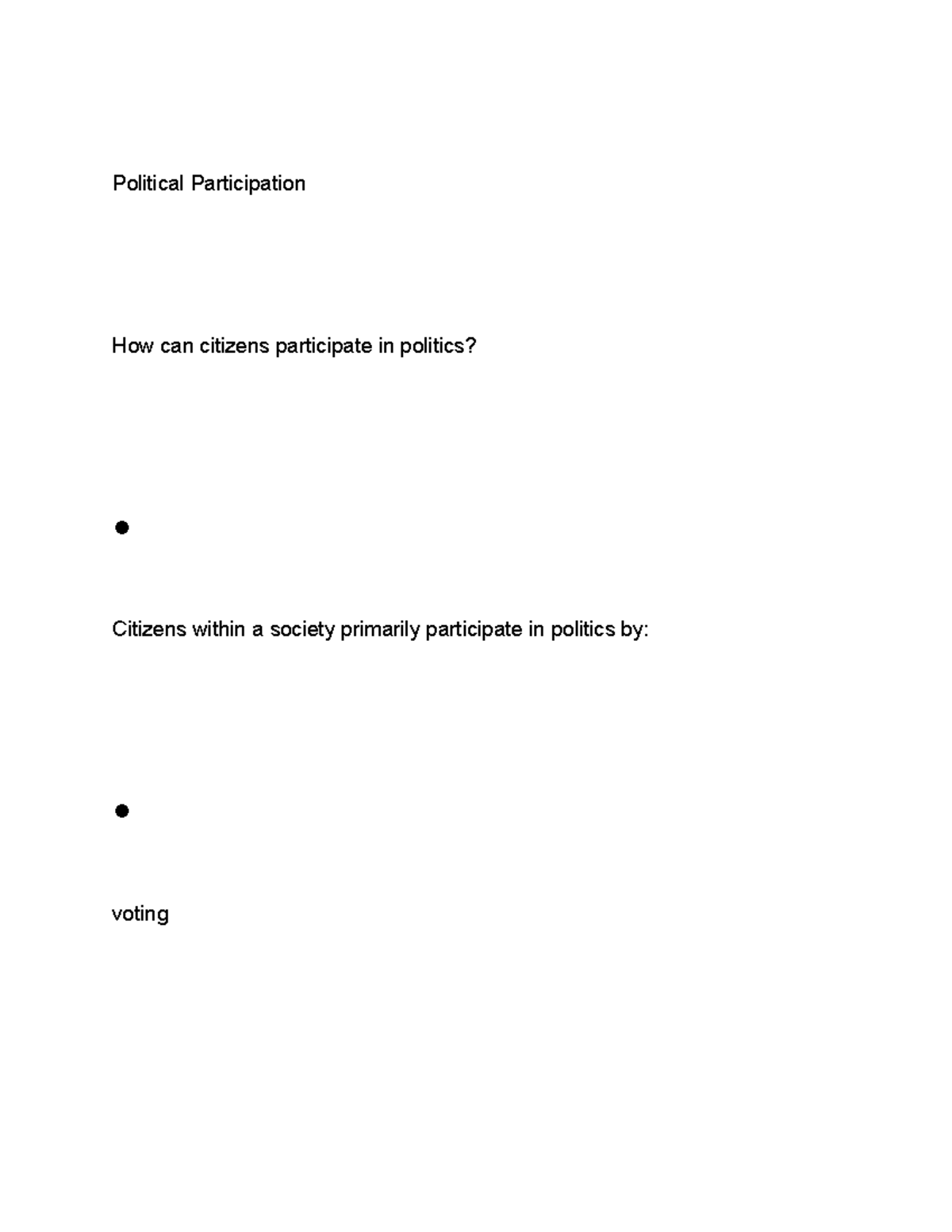 Untitled document - Summary - Political Participation How can citizens ...