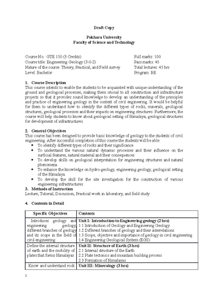 Civil Engineering - PoU - Studocu