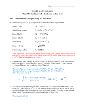 SCI-1000 (13) - Eric Raymer - Week 6 The blackbody models - Definition ...