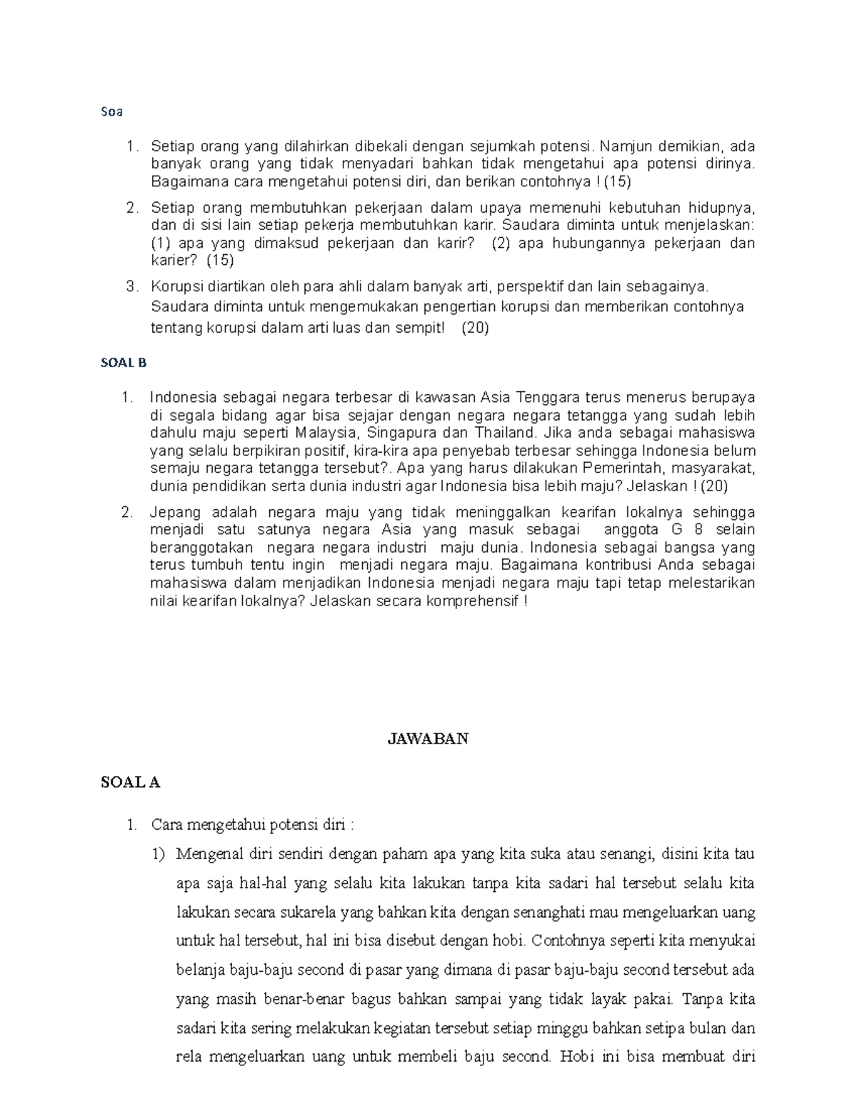 Etik ujii - Etik ujii - Soa Setiap orang yang dilahirkan dibekali ...
