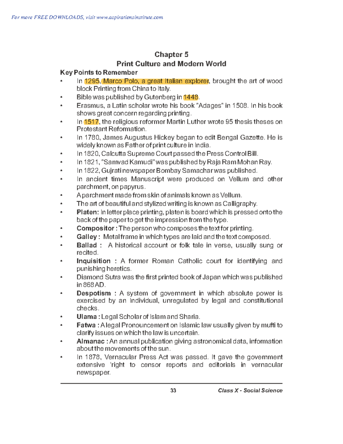 Print notes + qs - worksheet - Chapter 5 Print Culture and Modern World ...
