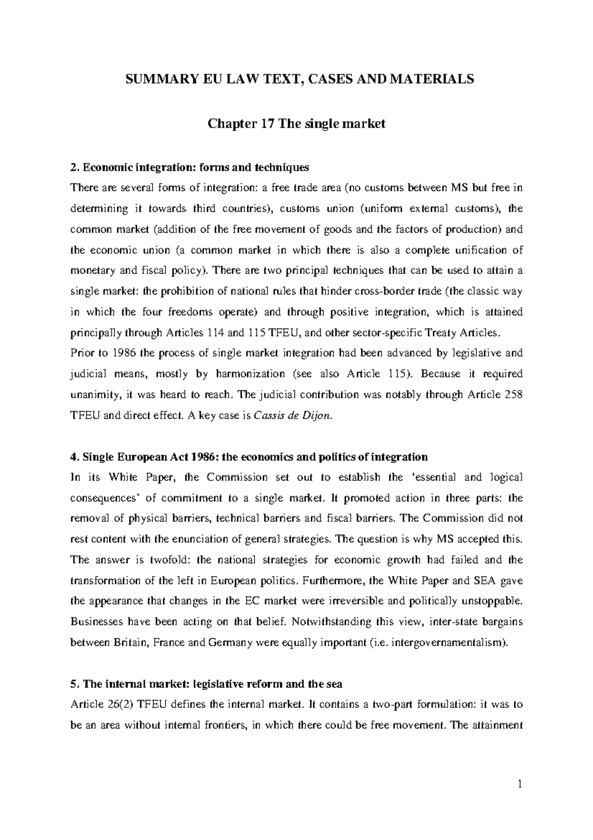 Samenvatting Craig and de Burca - SUMMARY EU LAW TEXT, CASES AND ...