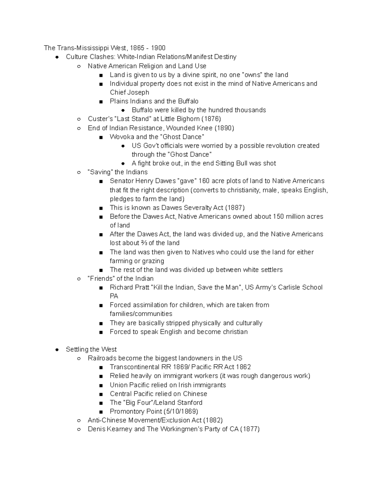 Chapter 2 Westward Expansion - The Trans-Mississippi West, 1865 - 1900 ...