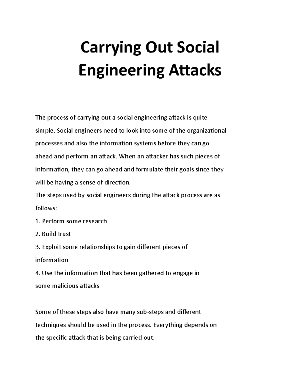Carrying Out Social Engineering Attacks - Carrying Out Social ...
