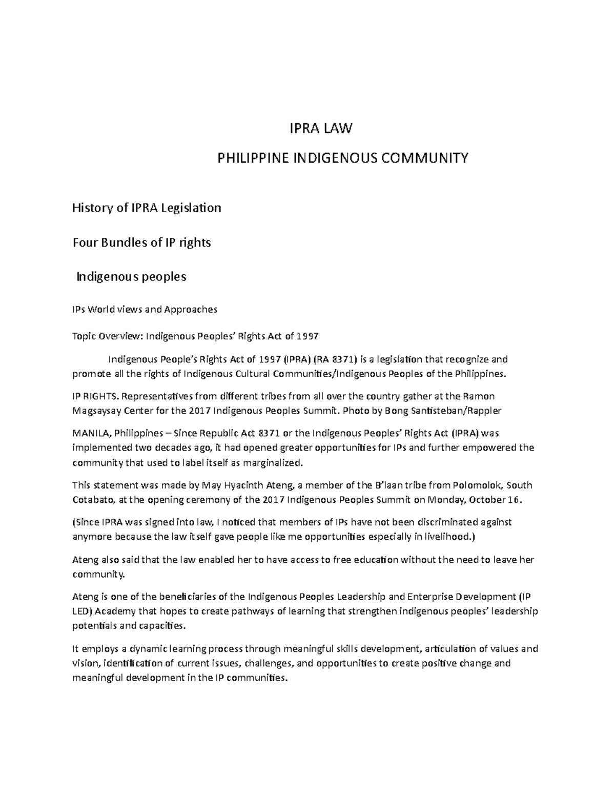 IPRA LAW Philippine Indigenous Community - IPRA LAW PHILIPPINE ...