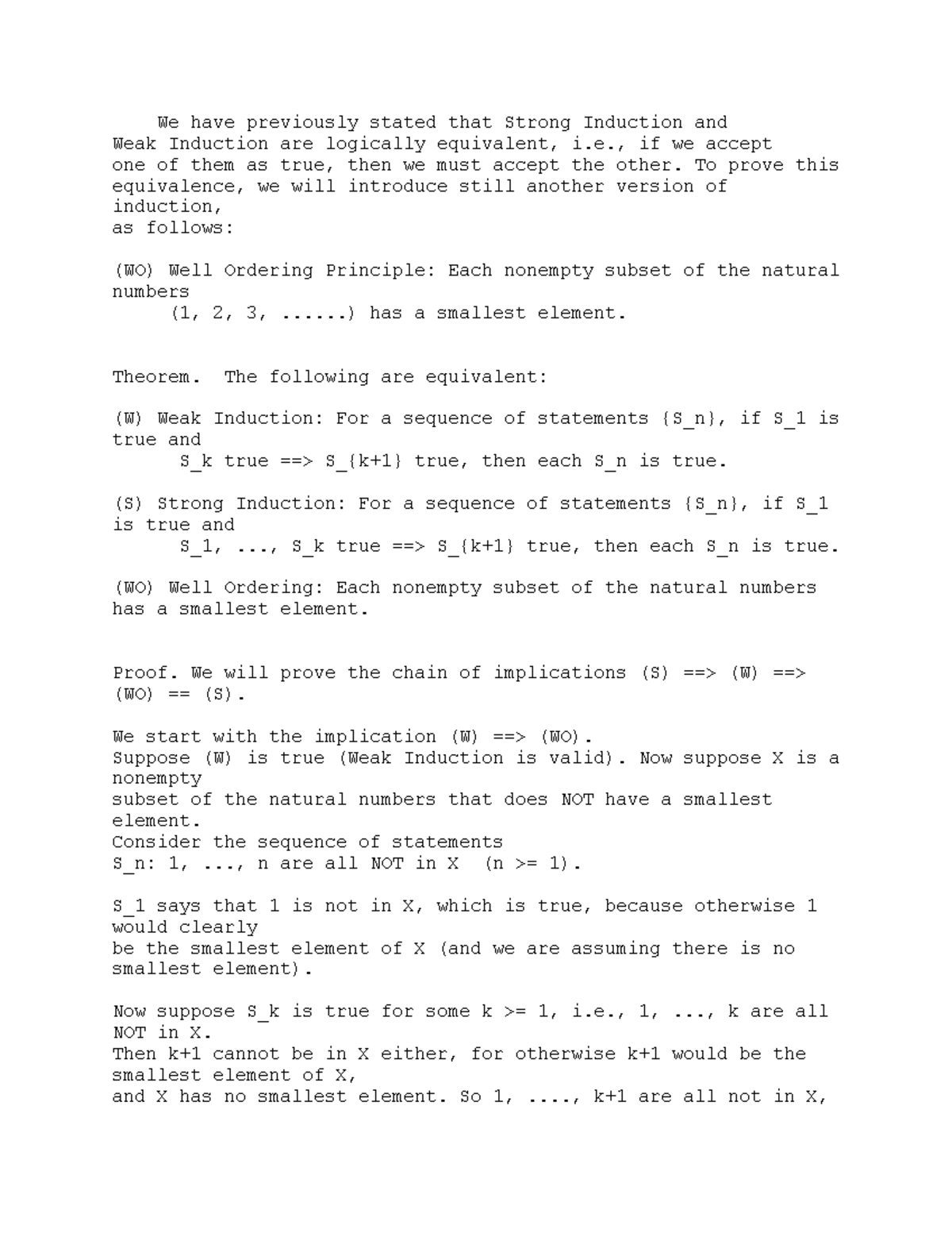 Well Ordering Principle - We have previously stated that Strong ...