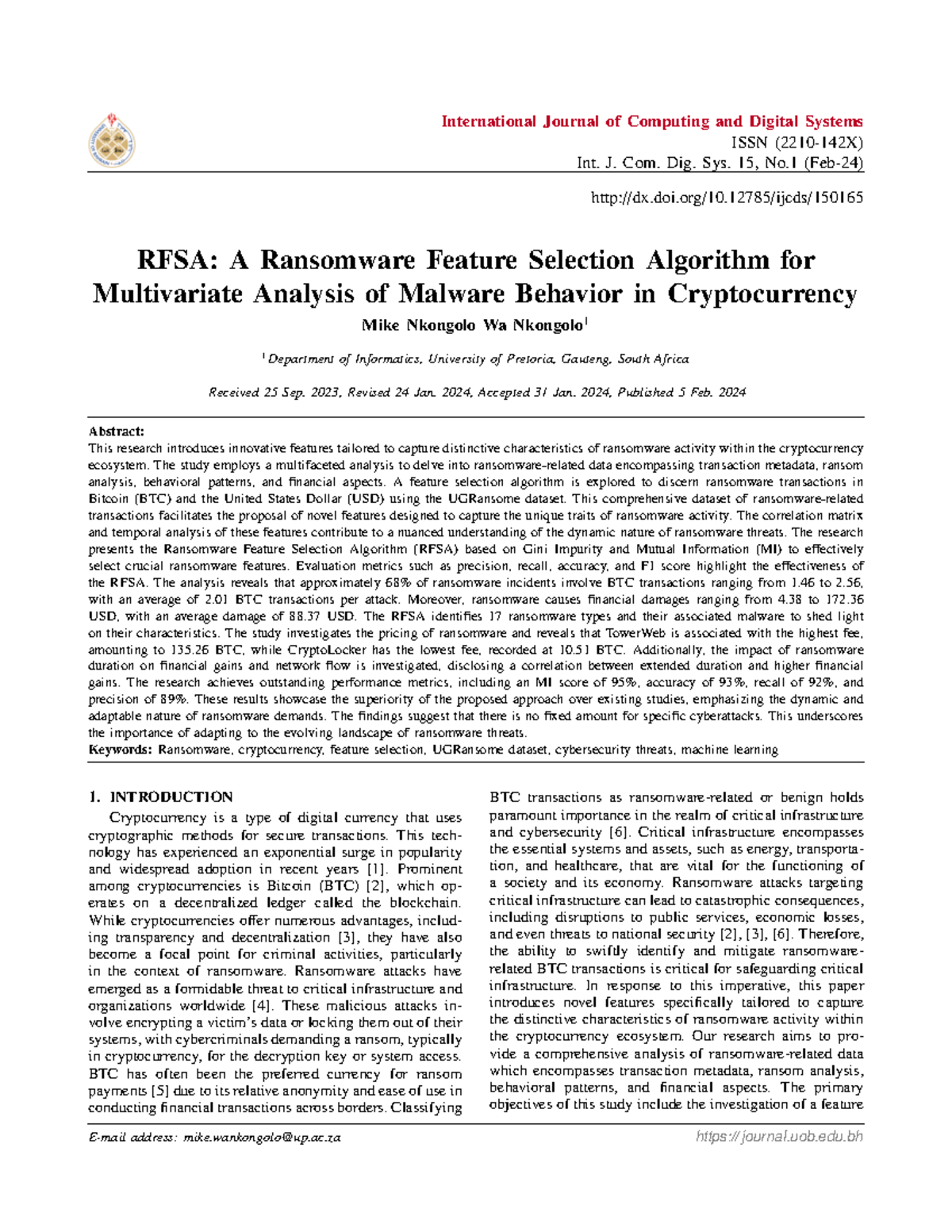 Ijcds 150165 1570958381 - International Journal of Computing and ...