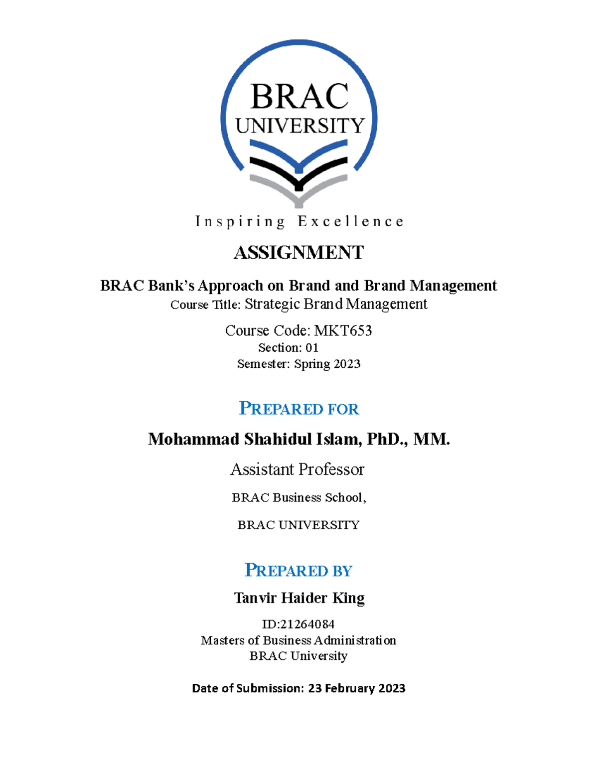 BRAC bank is a leading commercial bank in Bangladesh - ASSIGNMENT BRAC ...