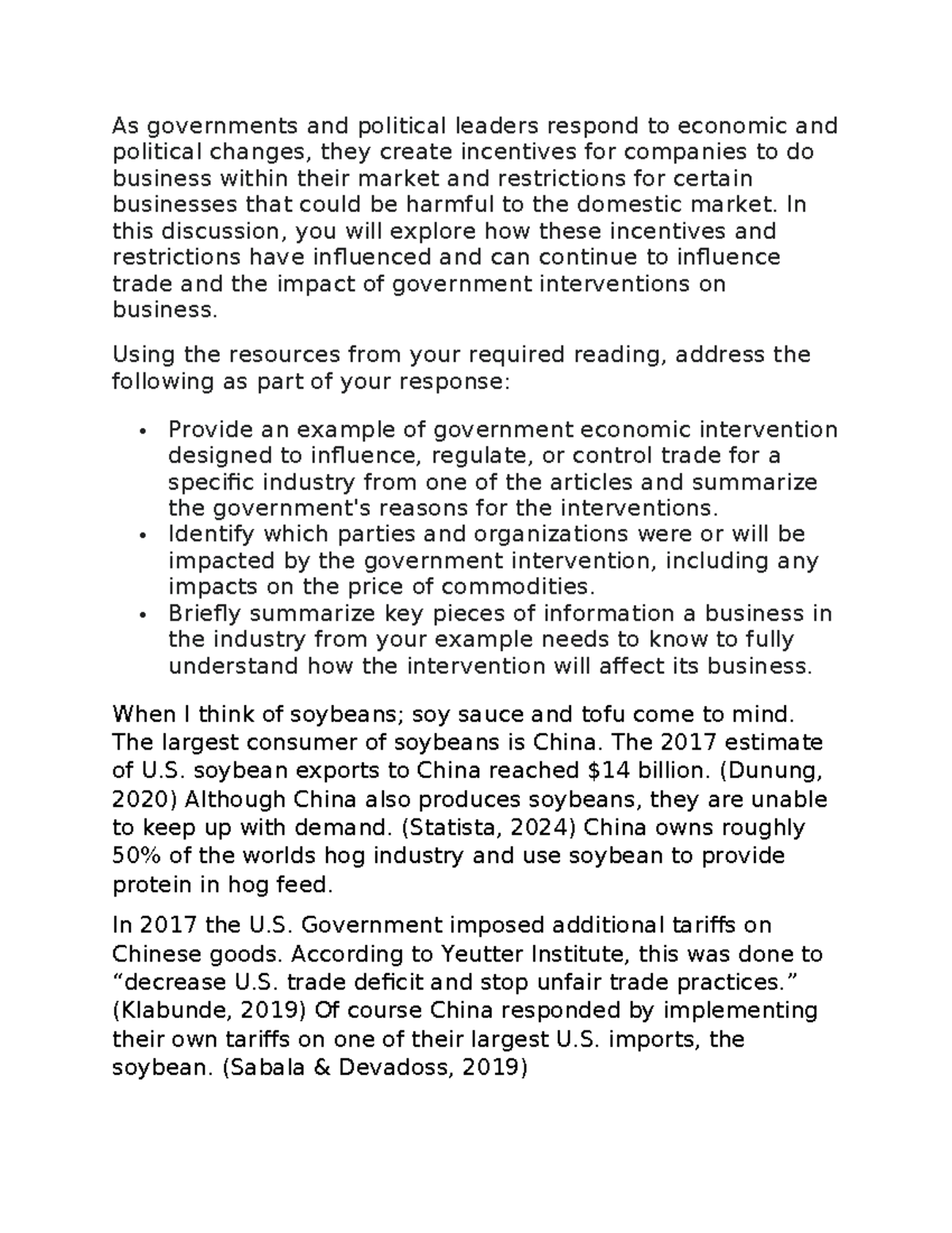 Int 220 week 3 disc - week 3 discussion - As governments and political ...