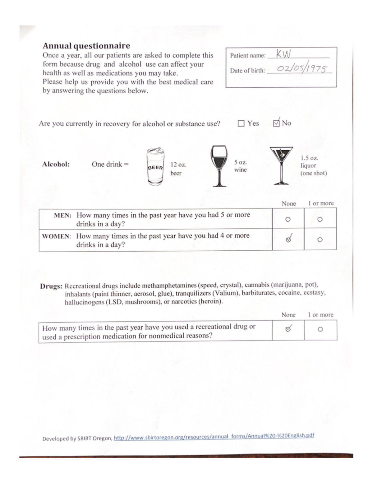 Alcohol screening - PSC-101 - Studocu