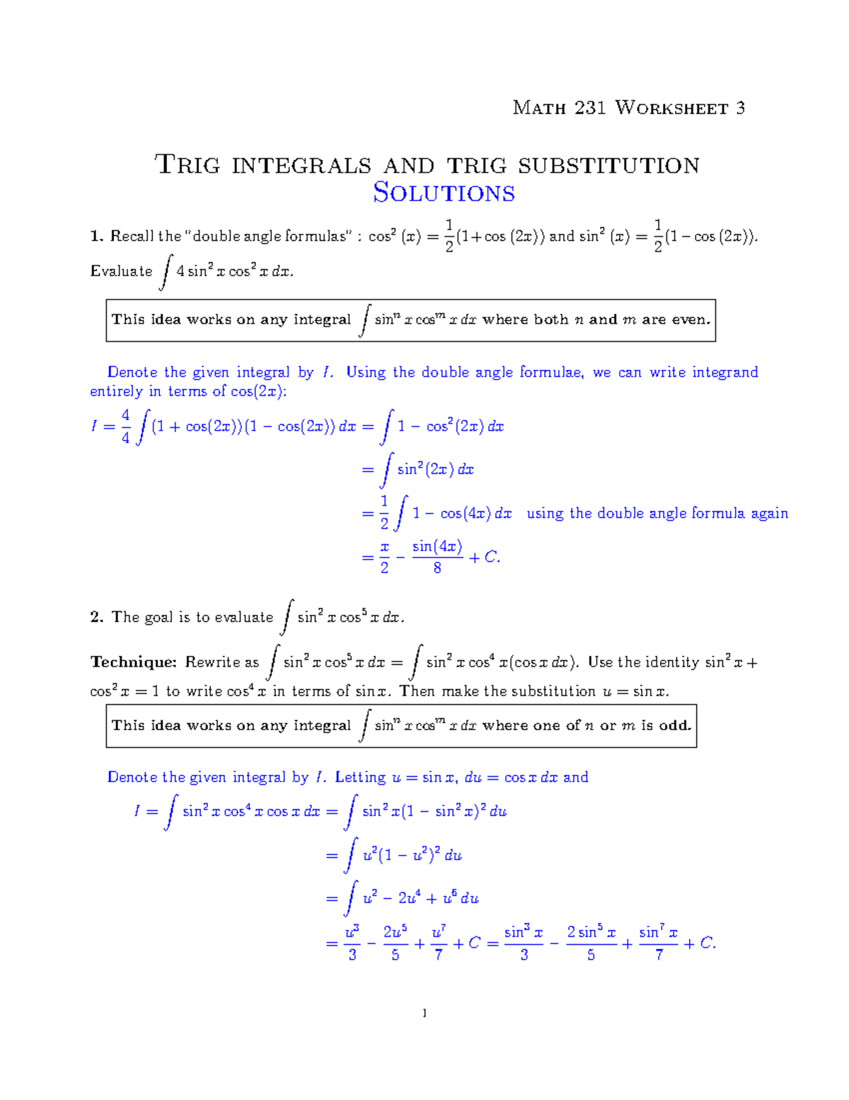 MATH231 WS3 7 - the solution to the worksheet - Math 231 Worksheet 3 ...