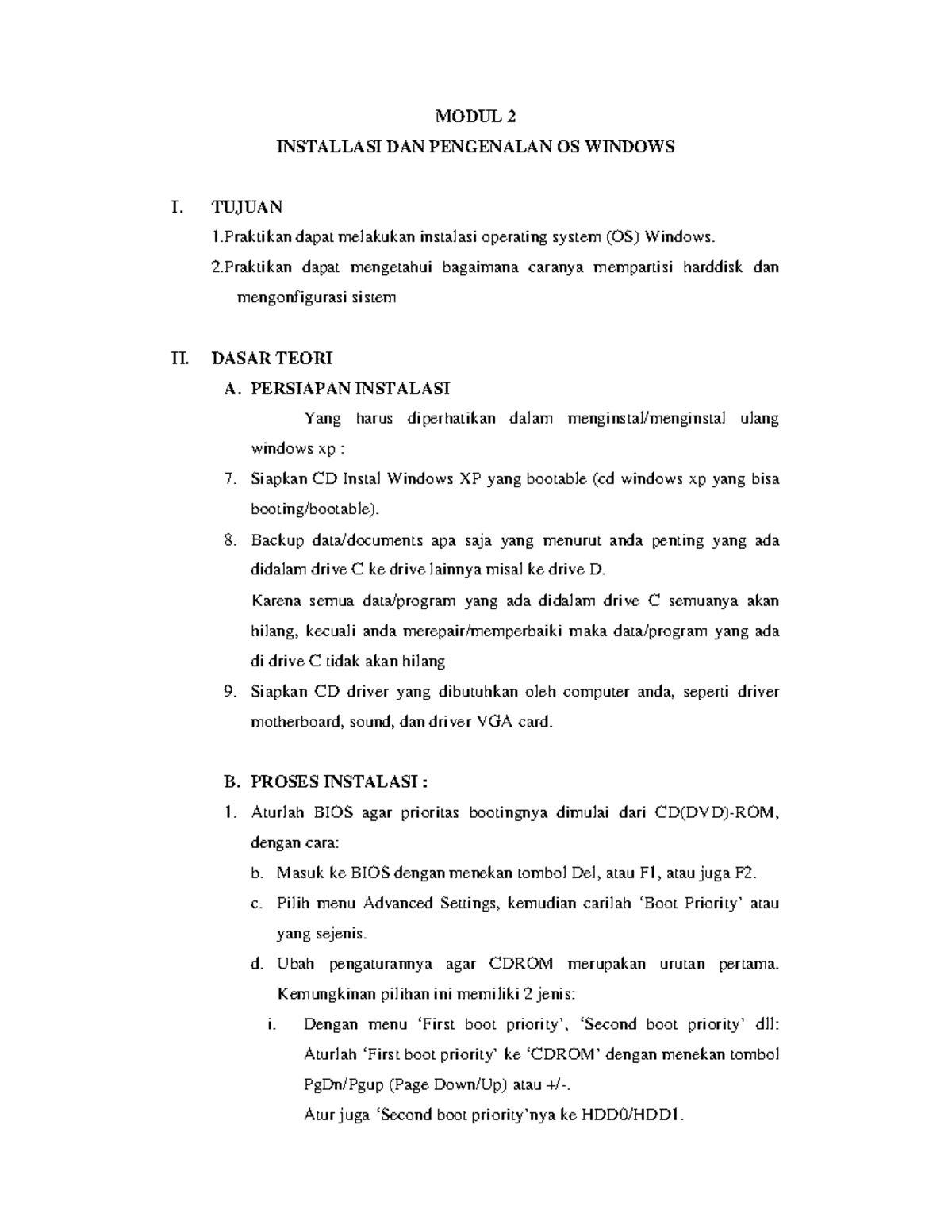 Jaringan Komputer Modul 2 Installasi dan Pengenalan OS Windows - MODUL ...