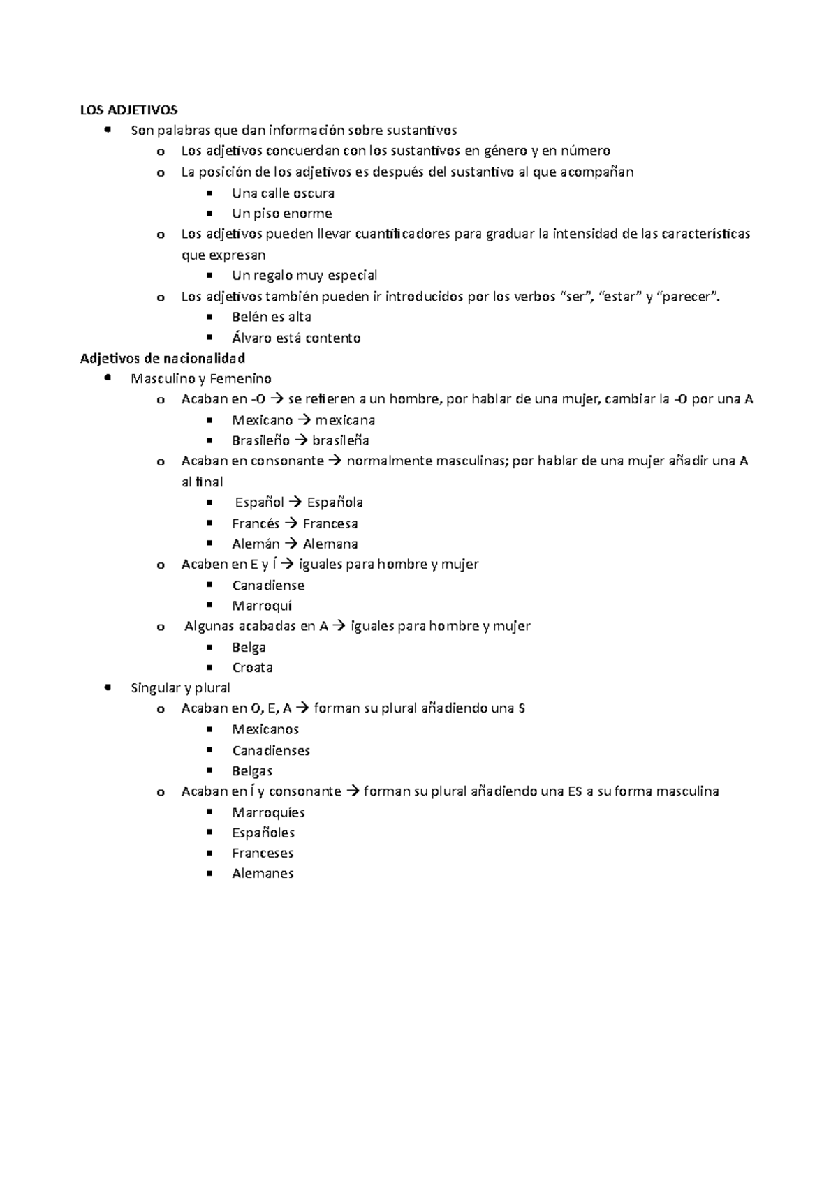 Los Adjetivos - Belén es alta Álvaro está contento Adjetivos de ...