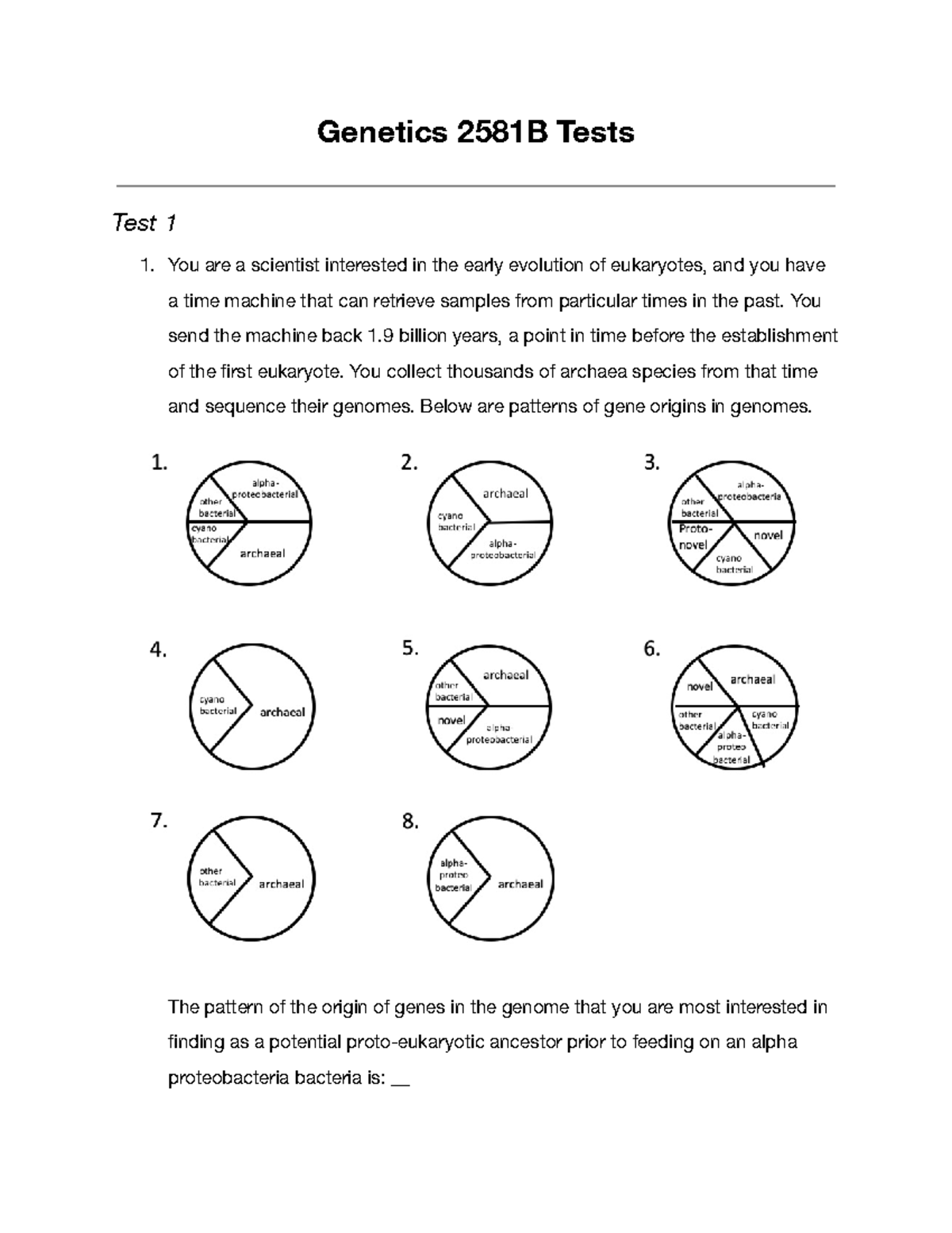 Genetics 2581B Test prep questions - Genetics 2581B Tests Test 1 You ...