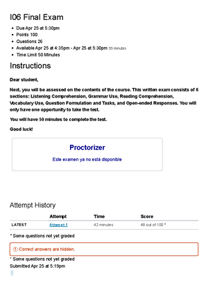 Examen 7 - basico 7 - Question 1 pts Complete each item with the ...