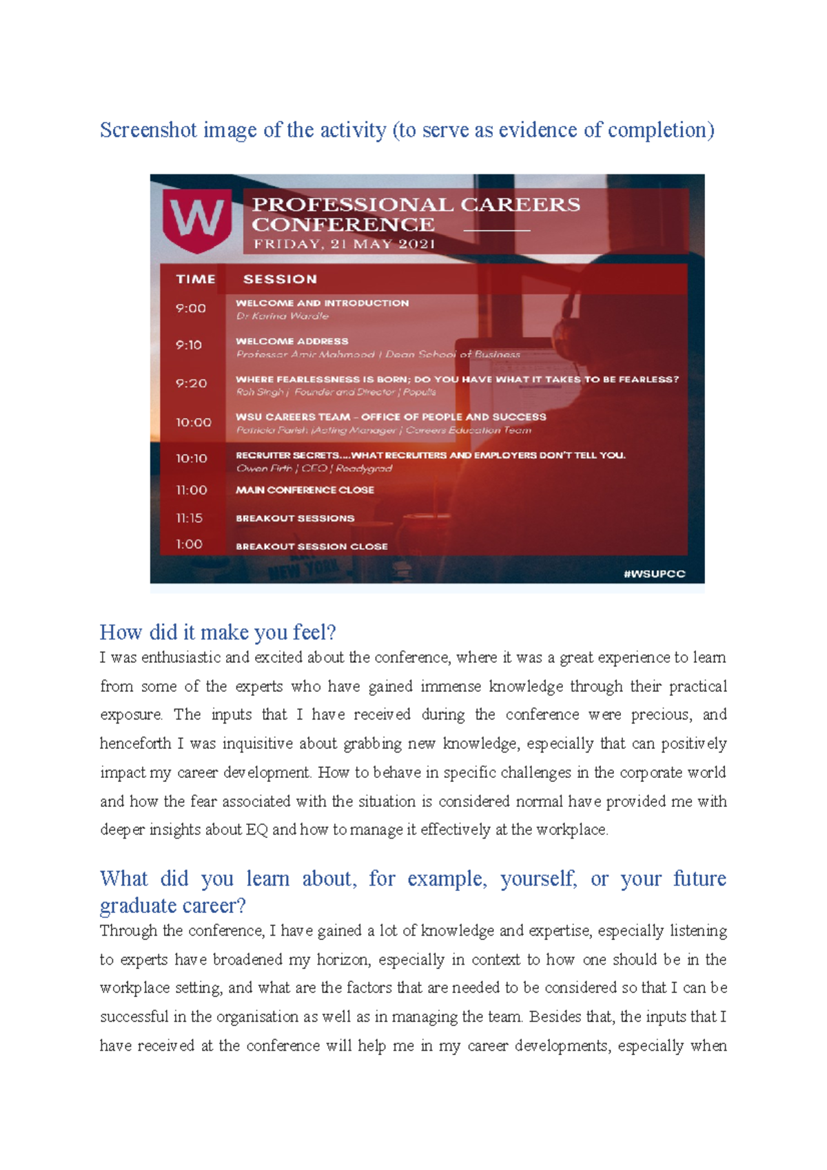 Reflection - Journal entry 3 - 200376 - UWS - Studocu