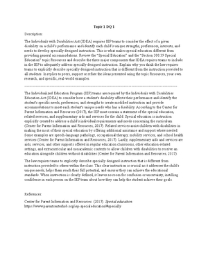 Topic 1 DQ 2 - Topic 1 DQ 2 Assessment Description Why do you think ...