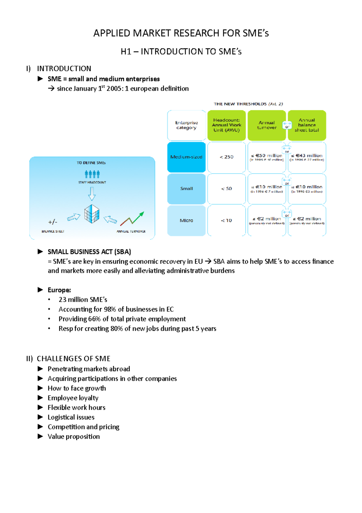 Applied samenvatting - APPLIED MARKET RESEARCH FOR SME’s H1 ...