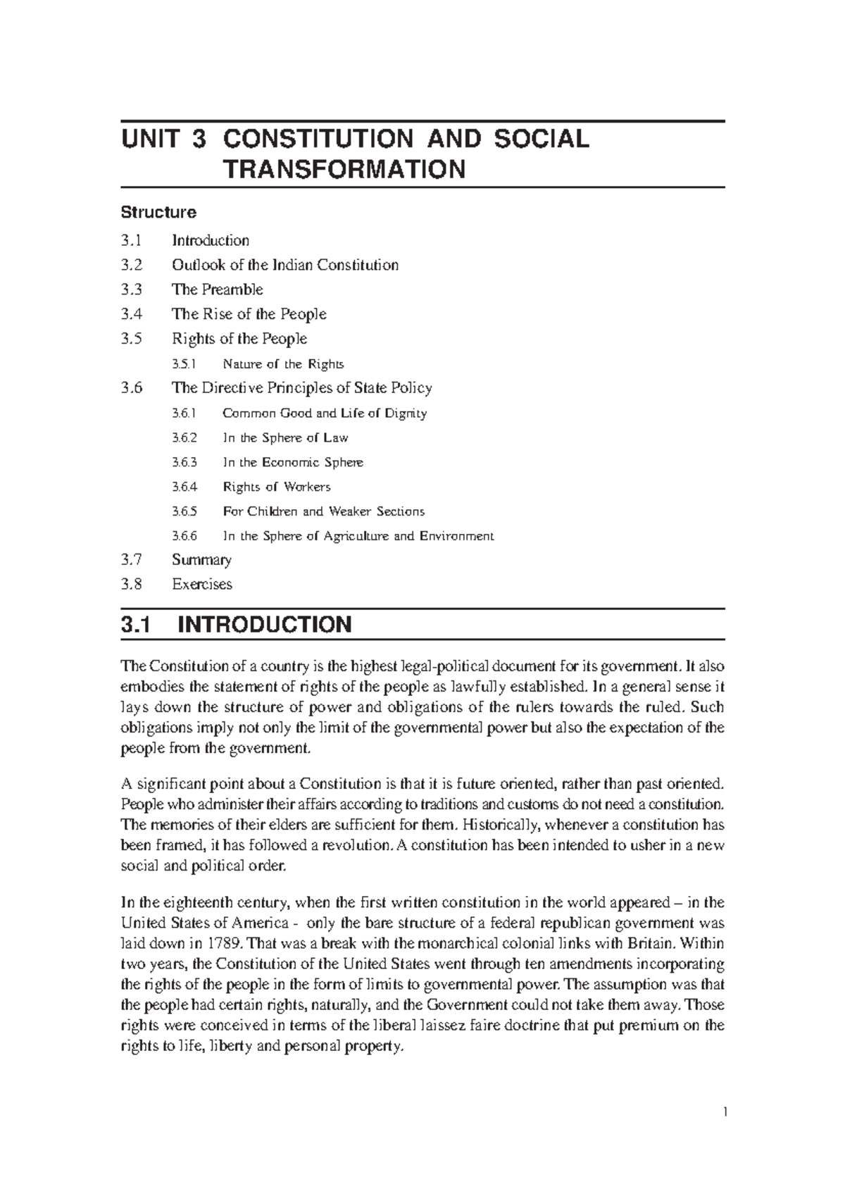 UNIT-3 - Easy to understand - UNIT 3 CONSTITUTION AND SOCIAL ...