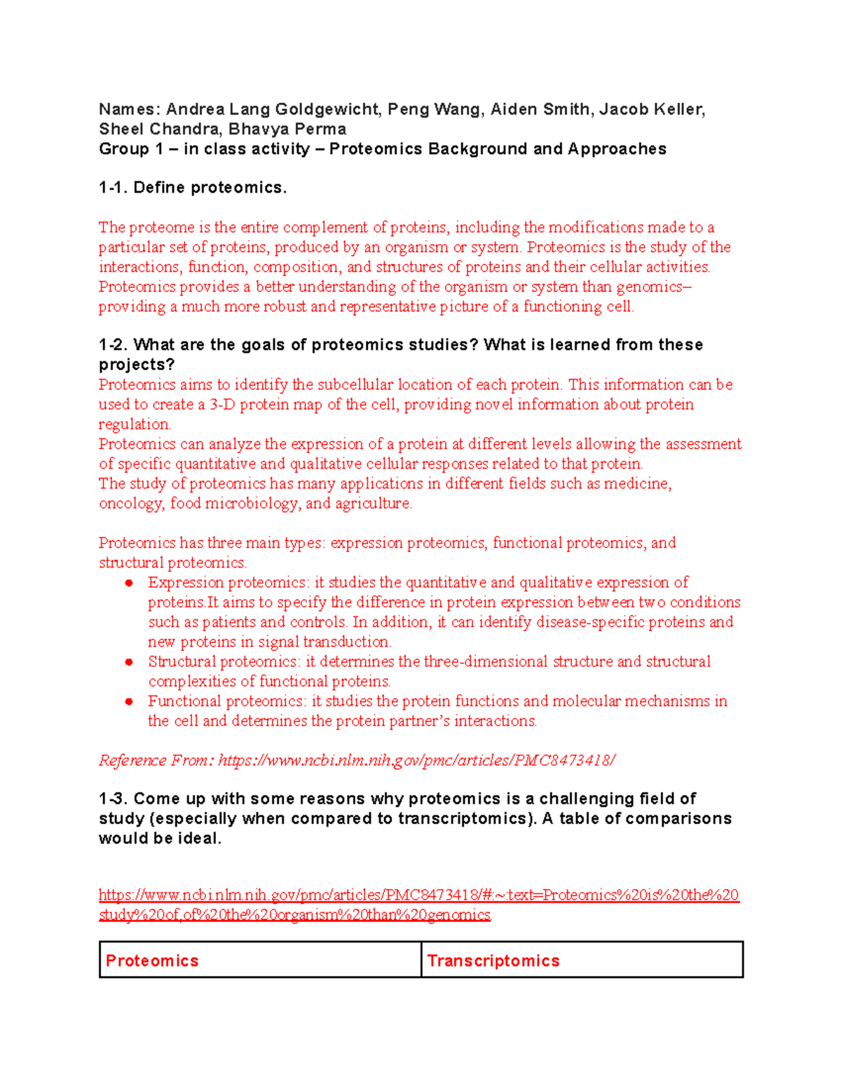 18-1 - Prof Gregory - Names: Andrea Lang Goldgewicht, Peng Wang, Aiden ...