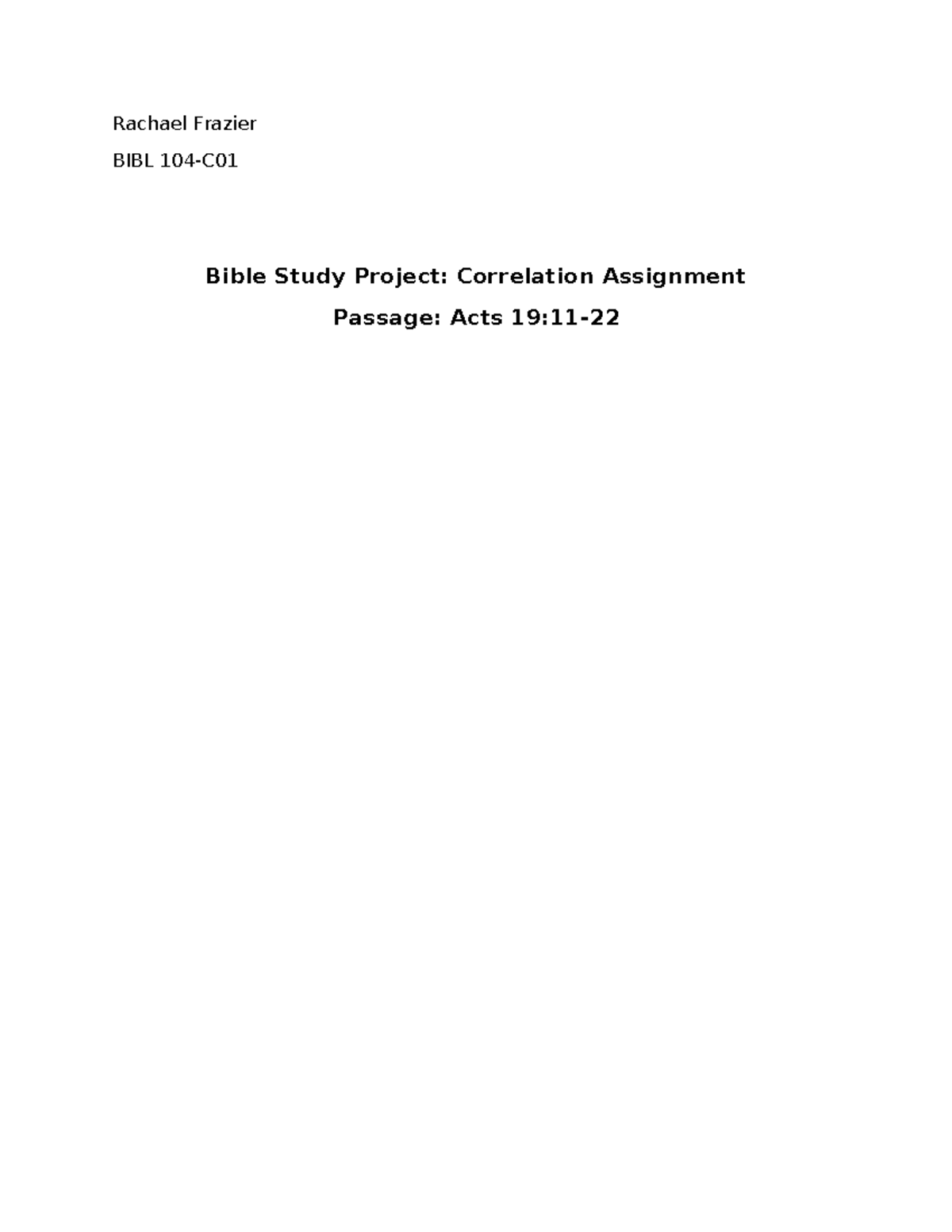 Final 2 Bible Study Project Correlation Assignment - Copy - Rachael ...