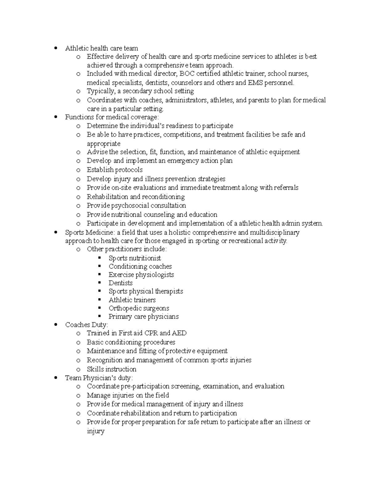 Prevntion and Care of Athletic Injuries Chapter 2 - Athletic health ...