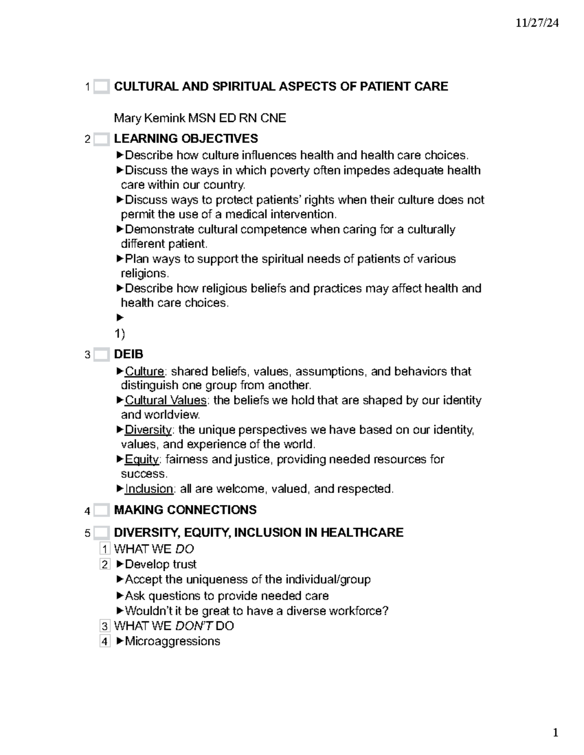 Culture.Spiritual.Care - 11/27/ 1 CULTURAL AND SPIRITUAL ASPECTS OF ...