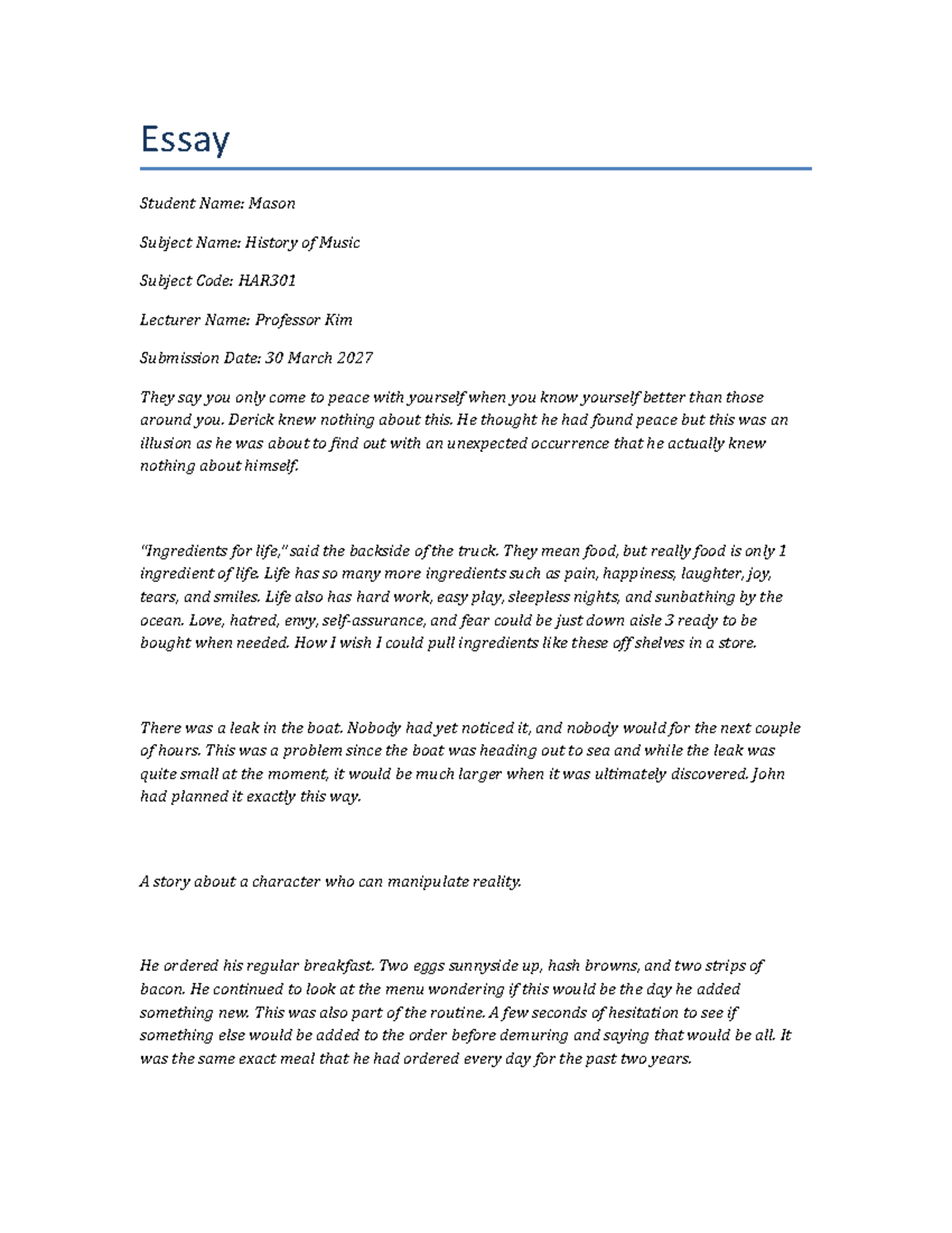 Gbkksmghrz - design process essay - Essay Student Name: Mason Subject ...