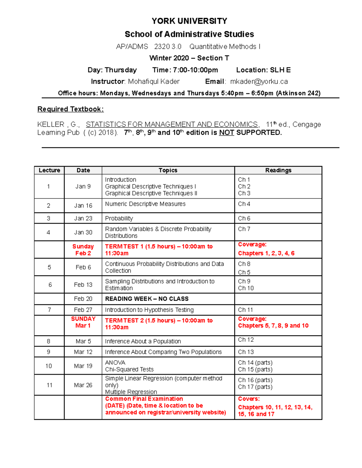 ADMS-2320-T-Course-Outline Winter-2020 M - YORK UNIVERSITY School of ...