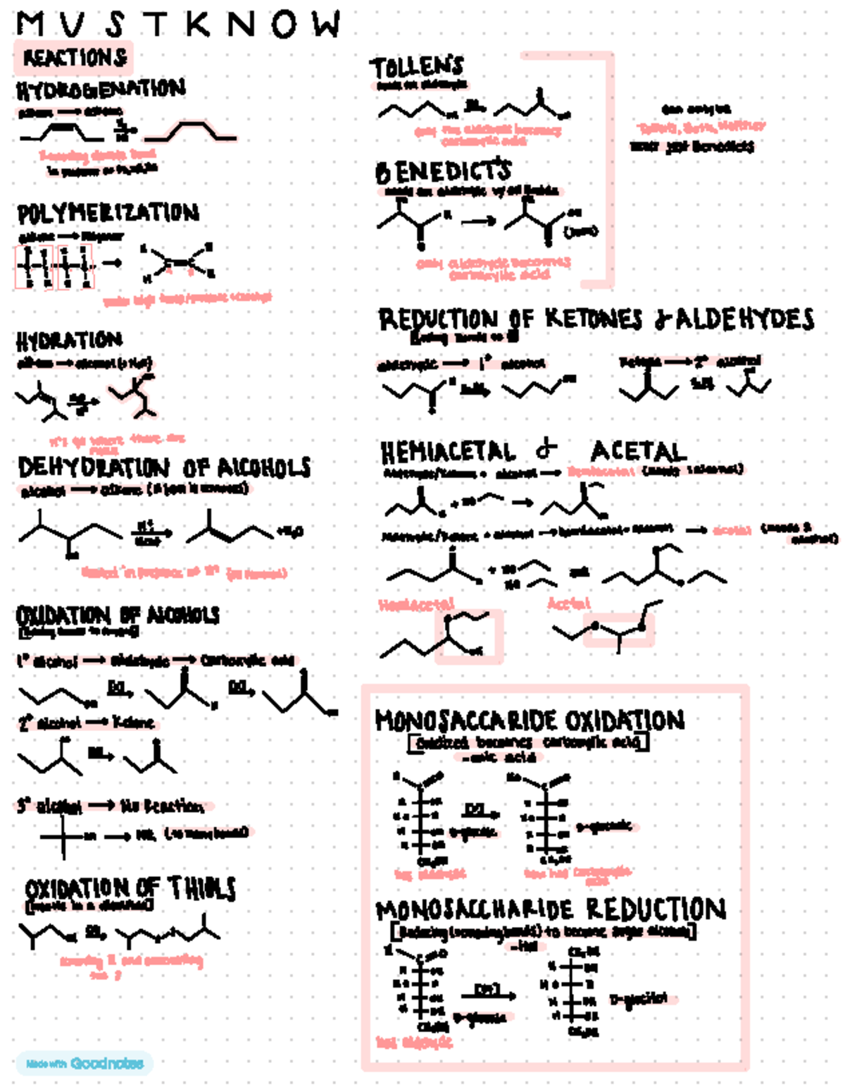 Organic & biochem exam 1 - I S - REACIO Si TOLLEN'S HYDROGENATION needs ...