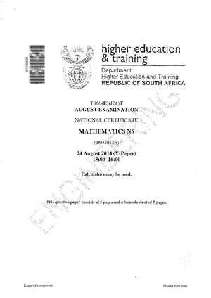 BSC N6 Module 1 - Past papers and memos and notes - Studocu