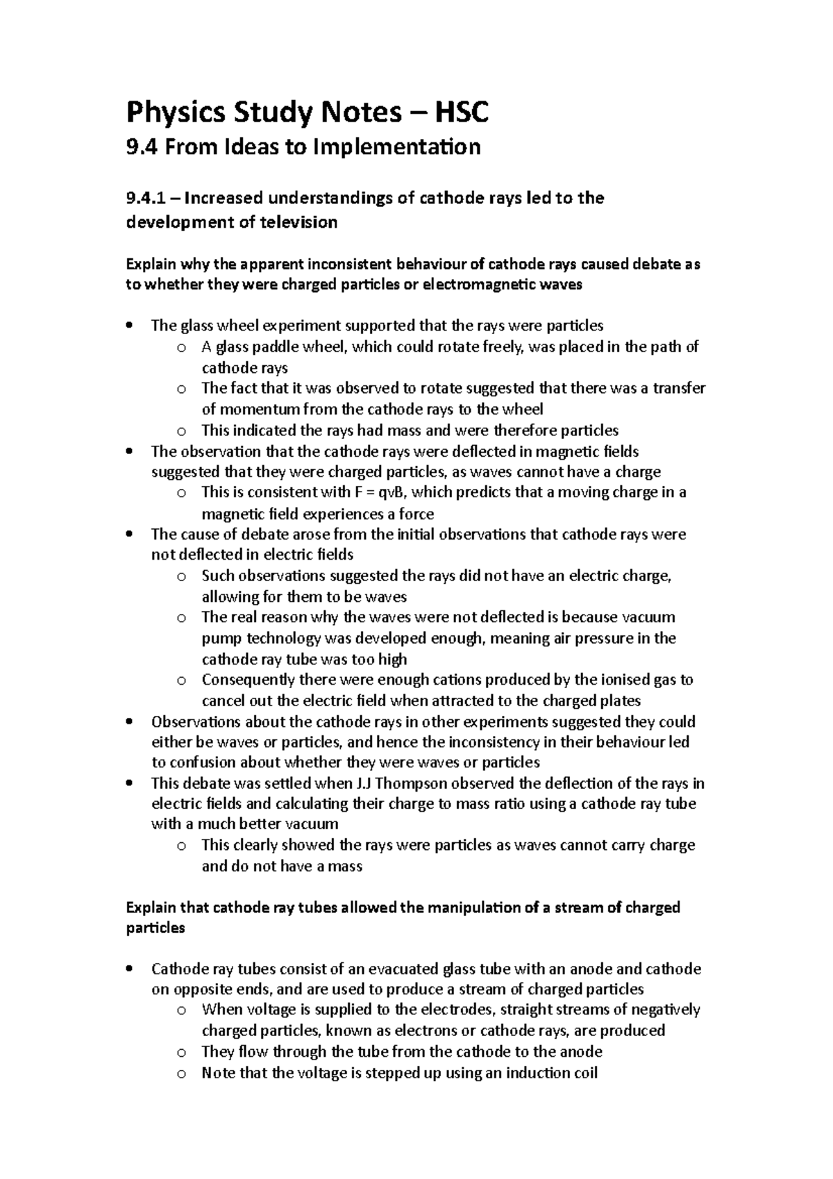 Physics Notes HSC ITI - Physics Study Notes – HSC 9 From Ideas to ...
