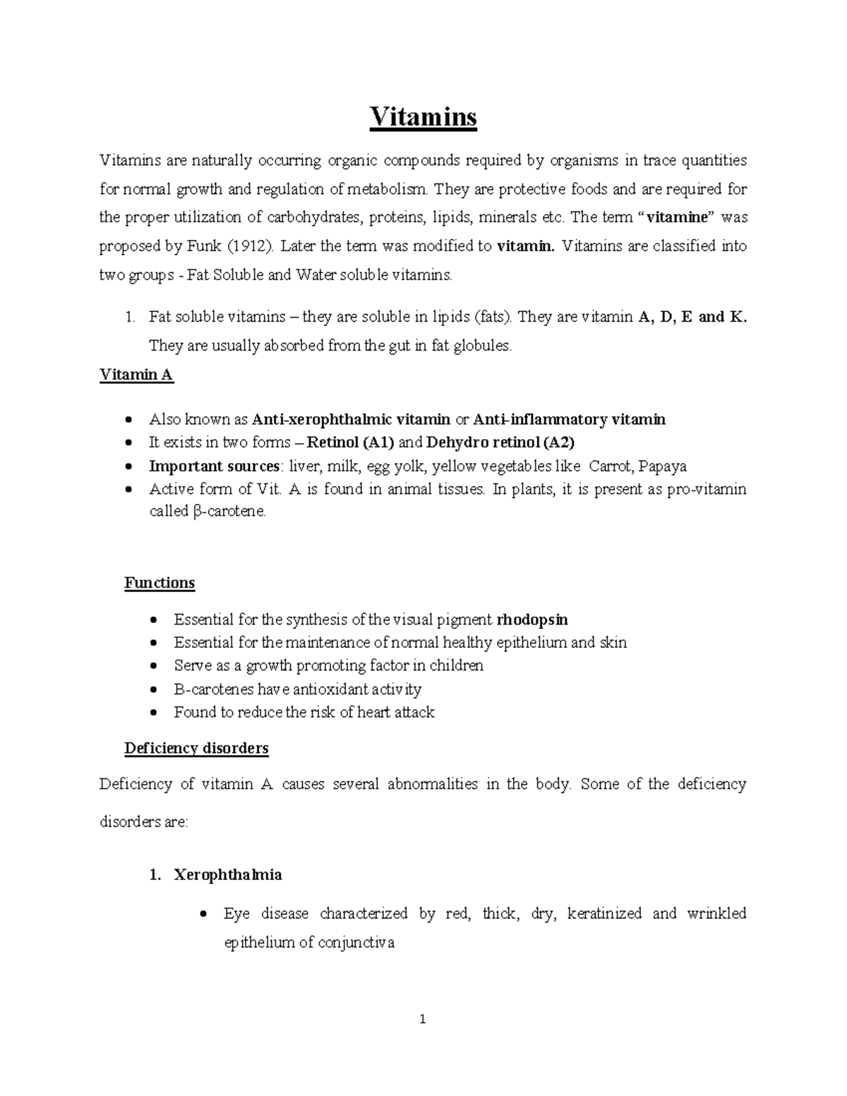 Fat soluble vitamins - Vitamins Vitamins are naturally occurring ...