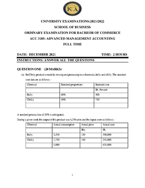 FIN 2304 Financial Statements Analysis EXAM - UNIVERSITY EXAMINATIONS ...