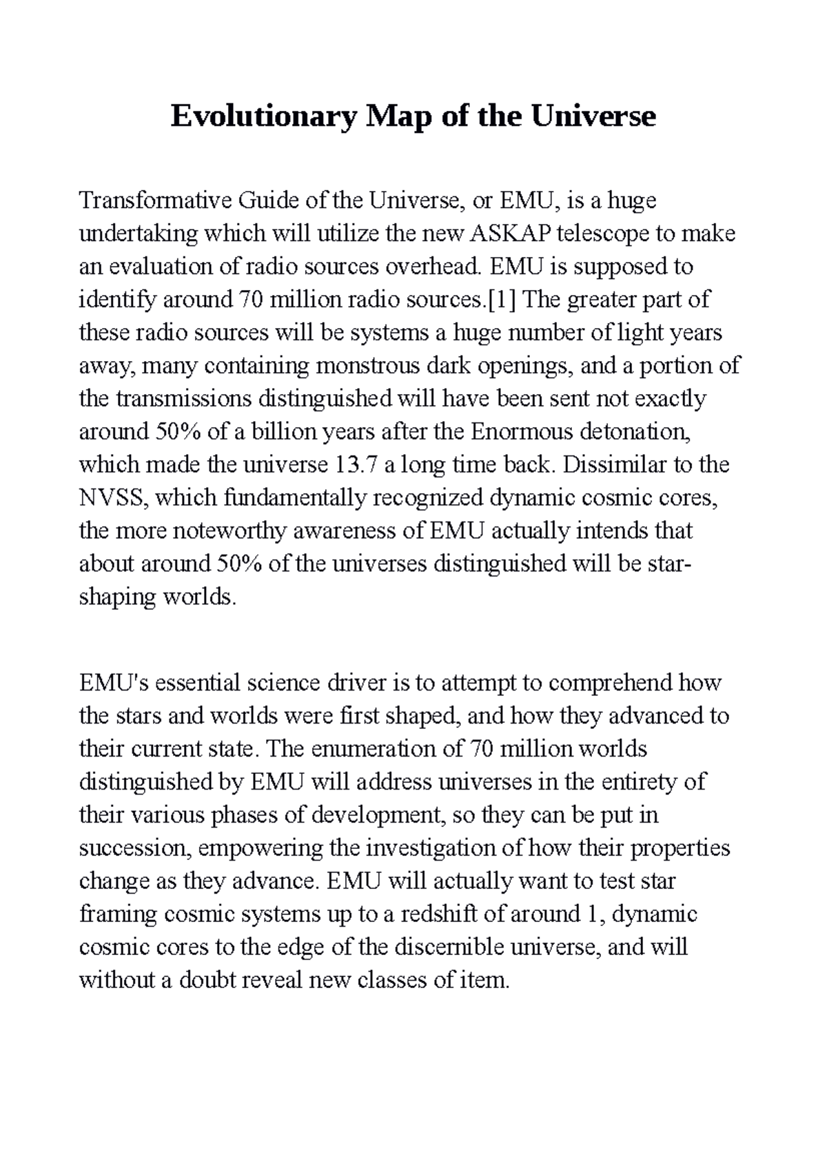 Evolutionary Map of the Universe - Evolutionary Map of the Universe ...