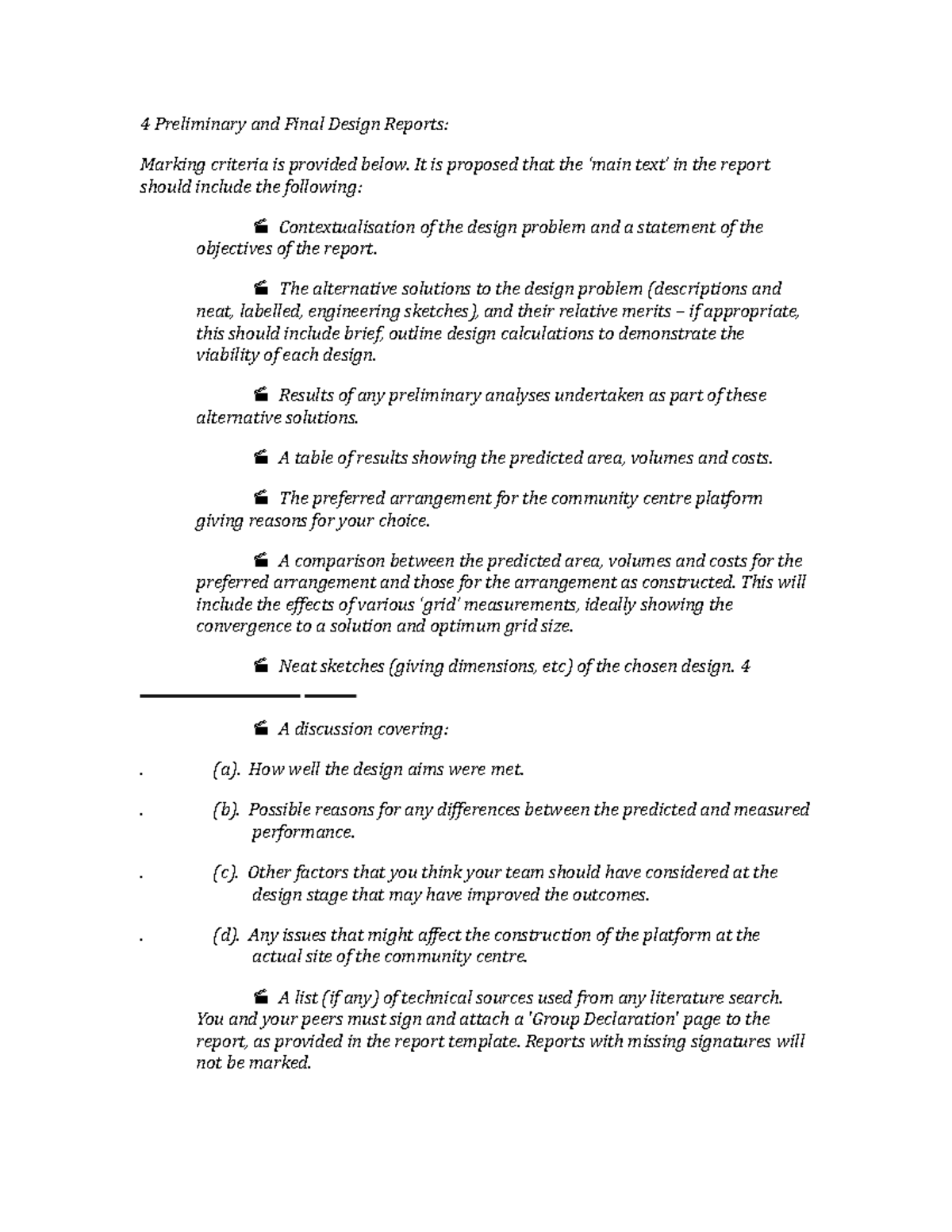 Seminar assignments - Preliminary Report - 4 Preliminary and Final ...
