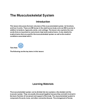 Medical Terminology of the Musculoskeletal System - Medical Terminology ...