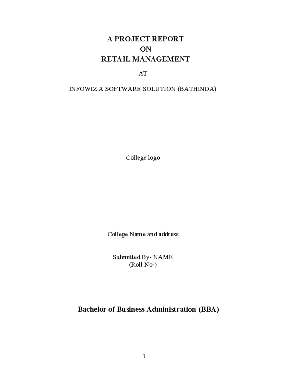 Retail report- Pawanjot - A PROJECT REPORT ON RETAIL MANAGEMENT AT ...